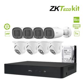 ZKTeco - Kit 8 Câmeras / 4 Dome e 4 Bullet