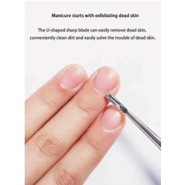1 Pc Profissional Prata Aço Inoxidável Dedo Cutícula Limpador Garfo ...